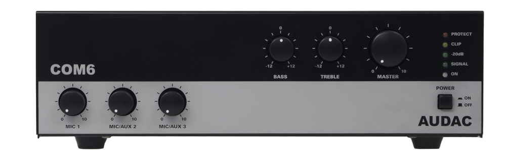 Audac COM6 PA Amplifier 100V/70V/25V & 4 Ohm - 60W