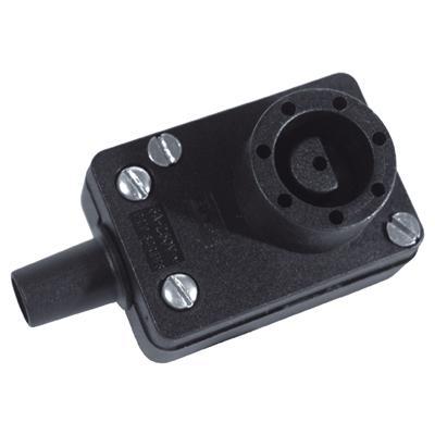 Black 6A 8 Pin Bulgin Line Socket with Cable Protector