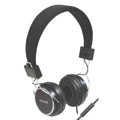 Soundlab Black Stereo Headphones With Microphone 1.2M Lead